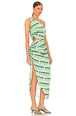 FIORUCCI Palm Fiorucci Drawstring Dress in Green | REVOLVE
