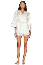 fleur du mal Embroidered Angel Sleeve Robe in Ivory | REVOLVE