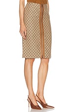 FWRD Renew Gucci GG Zip Pencil Skirt in Beige | REVOLVE