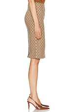 FWRD Renew Gucci GG Zip Pencil Skirt in Beige | REVOLVE