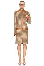 FWRD Renew Gucci GG Zip Pencil Skirt in Beige | REVOLVE