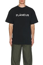 FLANEUR Printed Logo T-Shirt in Black | REVOLVE