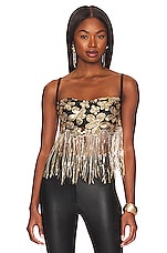 For Love & Lemons Colette Crop Top in Gold | REVOLVE