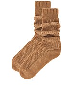 Free People Staple Slouch Socks in Camel | REVOLVE