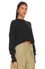 Free People Easy Street Crop Sweater in Black | REVOLVE