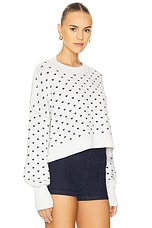 Free People Pattern Easy Street Crop Sweater in White Navy Combo | REVOLVE