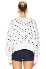 Free People Pattern Easy Street Crop Sweater in White Navy Combo | REVOLVE