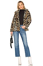Free People Kate Faux Fur Leopard Coat in Brown | REVOLVE