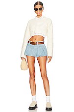 Free People Denim Pleated Micro Mini in Canyon Blue | REVOLVE