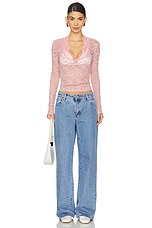 Free People x Intimately FP All Day Lace Long Sleeve Top In Pale Mauve ...