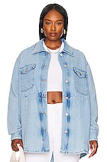 Good American Denim Redesign Shacket in Indigo279 | REVOLVE