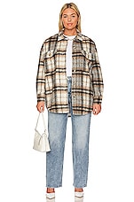 Good American Neutral Plaid Shacket in Neutral Plaid in Neutral ...
