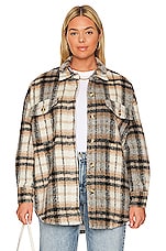 Good American Neutral Plaid Shacket in Neutral Plaid in Neutral ...