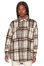 Good American Neutral Plaid Shacket in Neutral Plaid in Neutral ...