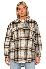 Good American Neutral Plaid Shacket in Neutral Plaid in Neutral ...