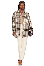 Good American Neutral Plaid Shacket in Neutral Plaid in Neutral ...