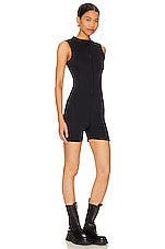 Good American Compression Zip Up Bike Suit in Black001 | REVOLVE