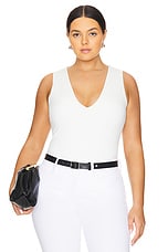 Good American Scuba Deep V Body in White001 | REVOLVE
