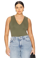 Good American Sculpting Deep V Tank Body in Fatigue001 | REVOLVE