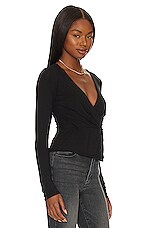 Good American Wrap Top in Black001 | REVOLVE