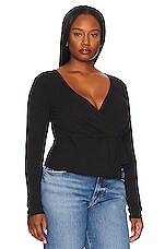 Good American Wrap Top in Black001 | REVOLVE