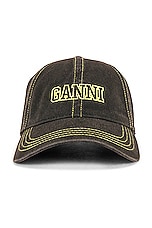 Ganni Cap Hat in Black | REVOLVE