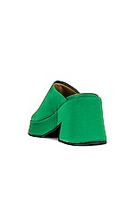 Ganni Retro Platform Wedge Mule in Kelly Green | REVOLVE