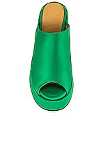Ganni Retro Platform Wedge Mule in Kelly Green | REVOLVE