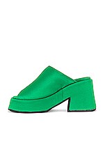 Ganni Retro Platform Wedge Mule in Kelly Green | REVOLVE