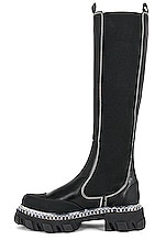 Ganni Cleated High Chelsea Boot in Black | REVOLVE