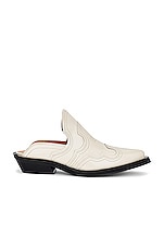 Ganni Embroidered Western Mule in Egret | REVOLVE