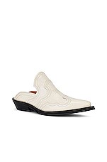 Ganni Embroidered Western Mule in Egret | REVOLVE