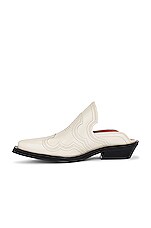Ganni Embroidered Western Mule in Egret | REVOLVE
