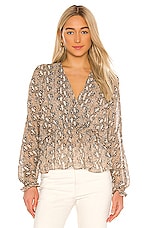 Generation Love Paisley Snake Blouse in Brown Snake | REVOLVE