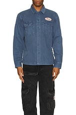 Guess Originals Vintage Patch Work Shirt in Pennant Blue | REVOLVE