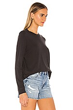 The Great The Long Sleeve Slim Tee in Almost Black | REVOLVE