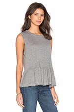 The Great Sleeveless Ruffle Tee in Heather Grey | REVOLVE