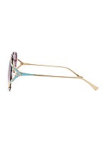 Gucci Rectangle Fork in Shiny Gold, Azure & Violet Gradient | REVOLVE