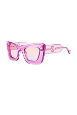 Gucci La Piscine Cat Eye Sunglasses in Magenta | REVOLVE