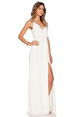 Halston Heritage Draped Cowl Back Gown in Bone | REVOLVE