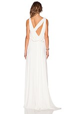 Halston Heritage Draped Cowl Back Gown in Bone | REVOLVE