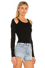 MONROW Cut Out Shoulder Top in Black | REVOLVE