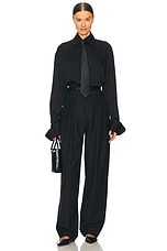 Helsa High Waist Pleated Suit Trouser in Black | REVOLVE
