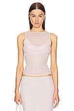 Helsa Sheer Knit Draped Top in Ballet Pink | REVOLVE