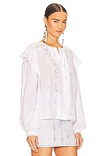 Isabel Marant Etoile Georgina Blouse in WHITE | REVOLVE