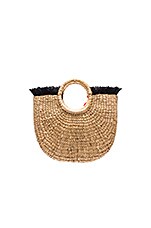 JADEtribe Round Fringe Tote in Black | REVOLVE