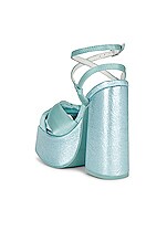Jeffrey Campbell Seventies Platform Sandal in Turquoise Metallic Satin ...