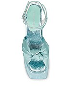 Jeffrey Campbell Seventies Platform Sandal in Turquoise Metallic Satin ...