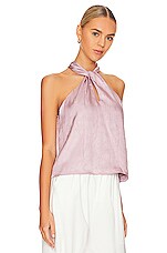 JONATHAN SIMKHAI STANDARD Katana Twist Front Halter Top in Dusty Rose ...