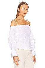 JONATHAN SIMKHAI STANDARD Whitney Puff Sleeve Top in White | REVOLVE
